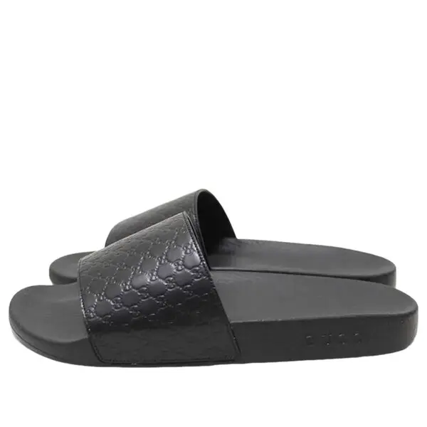 Gucci Microguccissima Slides - Black