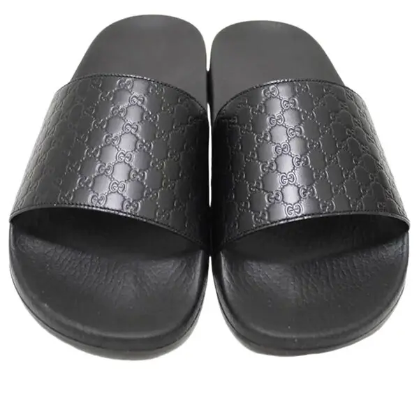 Gucci Microguccissima Slides - Black