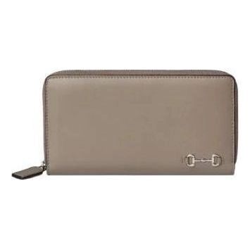 Gucci 25 Horsebit Zip Around Wallet - Beige