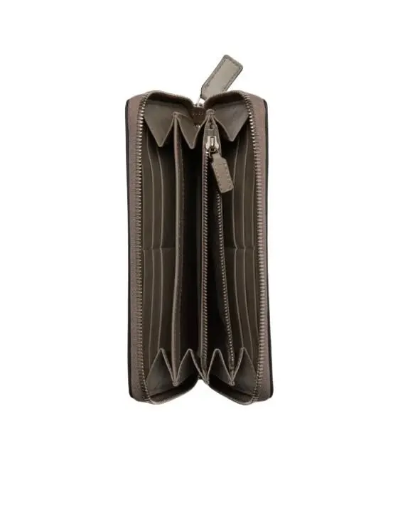 Gucci 25 Horsebit Zip Around Wallet - Beige