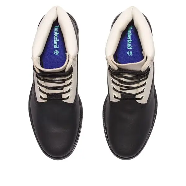 Timberland 6 Inch Premium Waterproof Leather Boots - Black/white