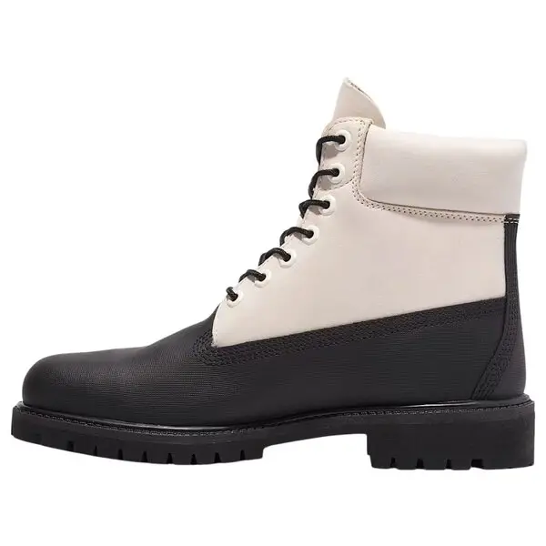 Timberland 6 Inch Premium Waterproof Leather Boots - Black/white