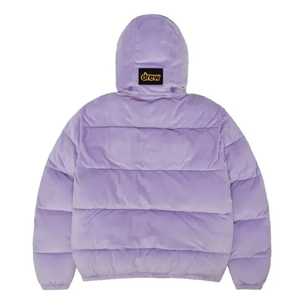 Drew House Plush Hooded Puffer Jacket - Lavender