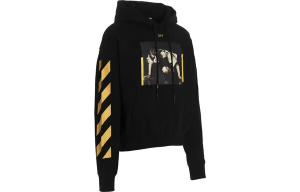 Off-White Caravaggio Print Hoodie - Black/yellow