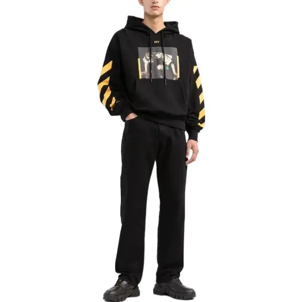 Off-White Caravaggio Print Hoodie - Black/yellow