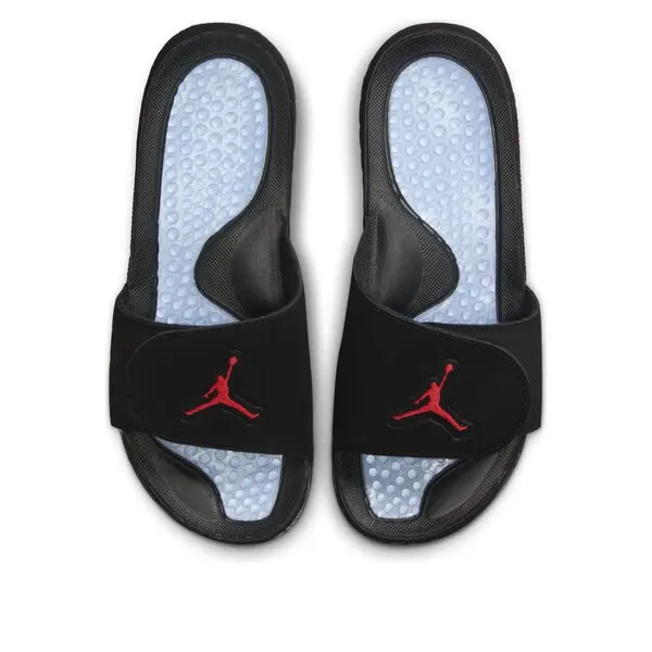 JORDAN Air Hydro Slides Metallic Accents - Black/fire Red/metallic Silver