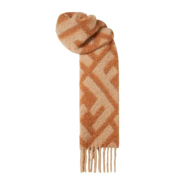 Fendi Fw25 Ff Scarf Ff Alpaca And Wool Scarf