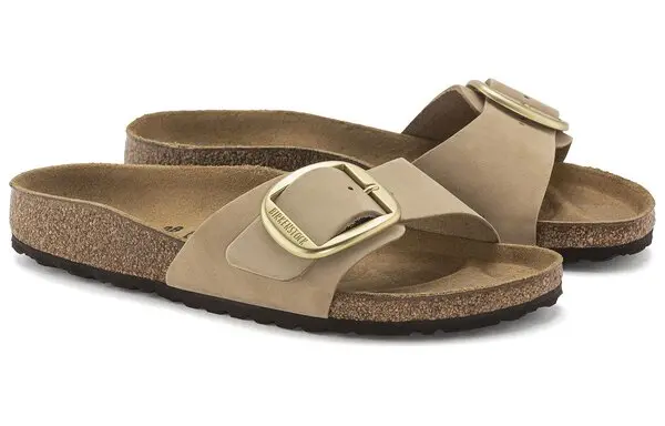BIRKENSTOCK Madrid Big Buckle Sandals - Tan