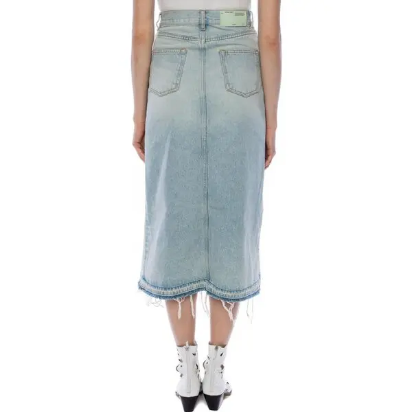 Off-White Asymmetric Zip-up Denim Skirt