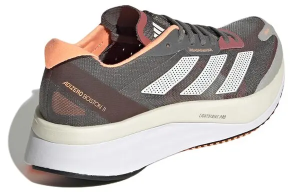 Adidas Adizero Boston 11 Athletic Sneakers - Grey/orange/white