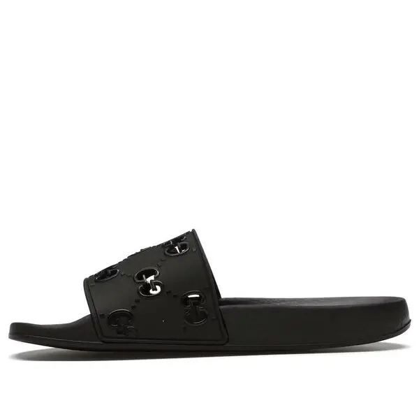 Gucci Rubber Gg Slide Sandals - Black