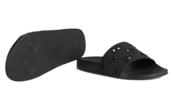Gucci Rubber Gg Slide Sandals - Black