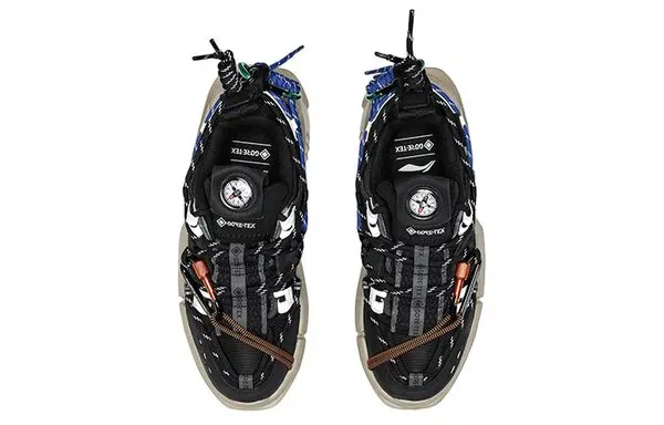 LI-NING Titan Gtx "black Beige" Sneakers - Black/beige/blue