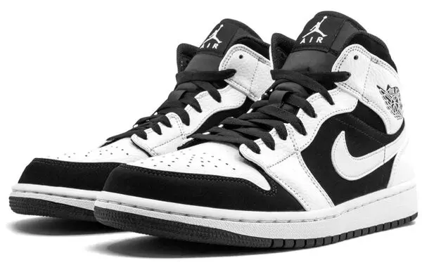JORDAN 1 Retro Mid "tuxedo - White/black
