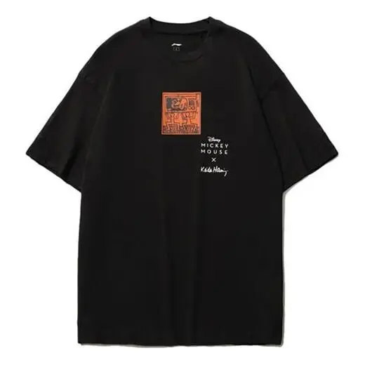 LI-NING X Disney Mickey X Keith Haring Classic Tee 'black Red White - Black/red/white