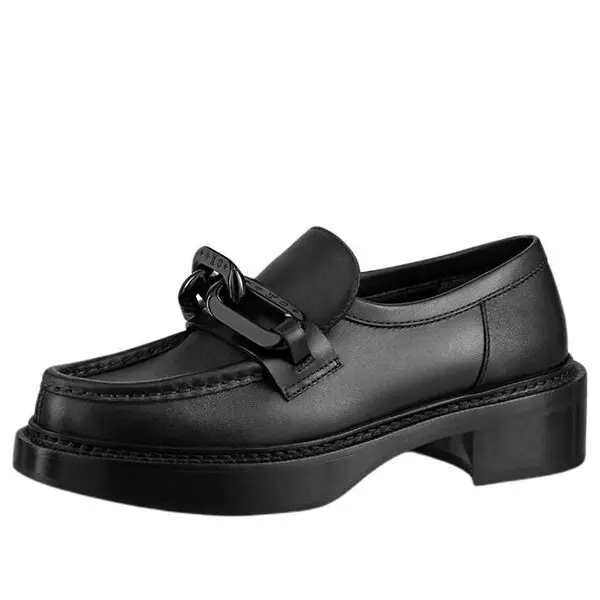LOUIS VUITTON Academy Loafers With Chain - Black