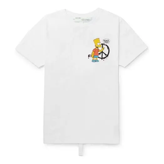 Off-White X The Simpsons/ The Simpsons Crossover Printing Short Sleeve Ordinary Version T-shirt - White