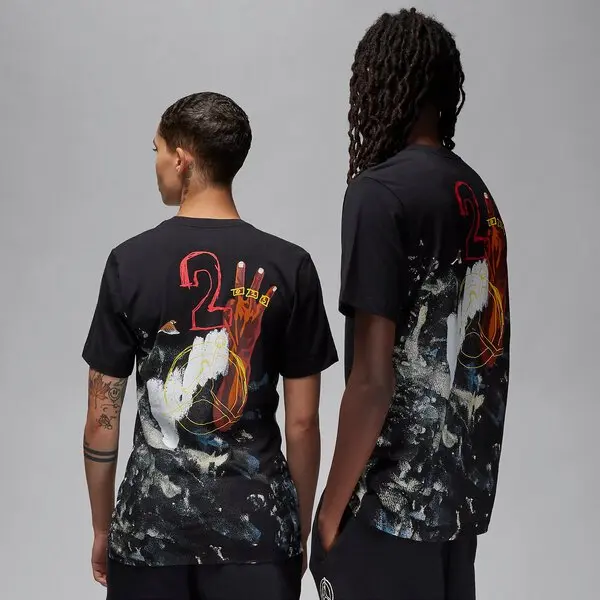 JORDAN Flight Artist Series T-shirt 'nero