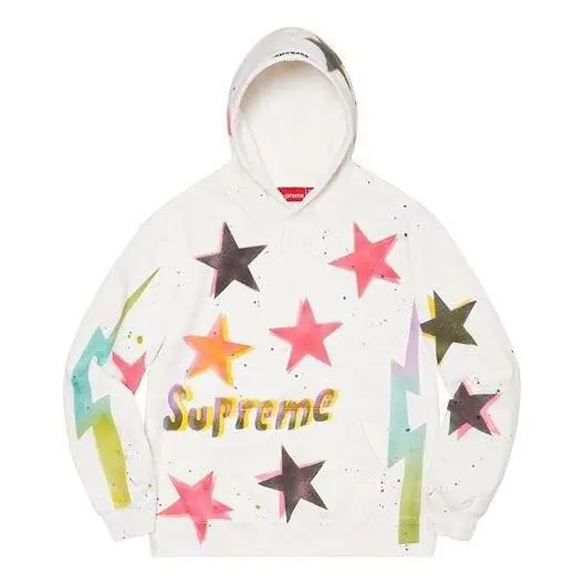 Supreme Gonz Stars Hooded Sweatshirt - White/red/black