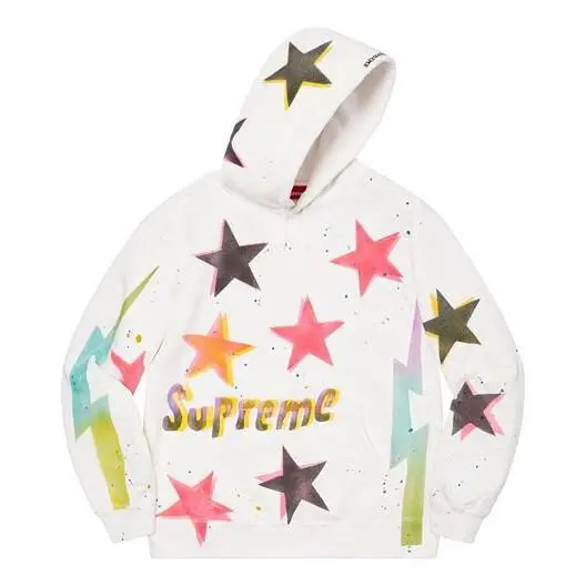 Supreme Gonz Stars Hooded Sweatshirt - White/red/black