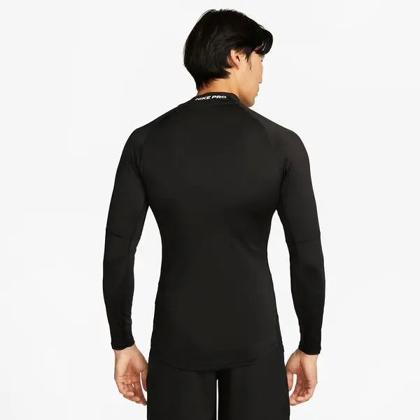 Nike Dri-fit Fitness Mock-neck Long-sleeve Top - Black/multi-color