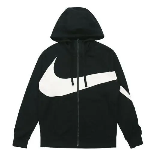 Nike Color Block Hooded Zip-up Sportswear Jacket - Black