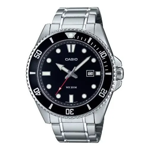Casio Analog Stainless Steel Diver Watch - Silver/black