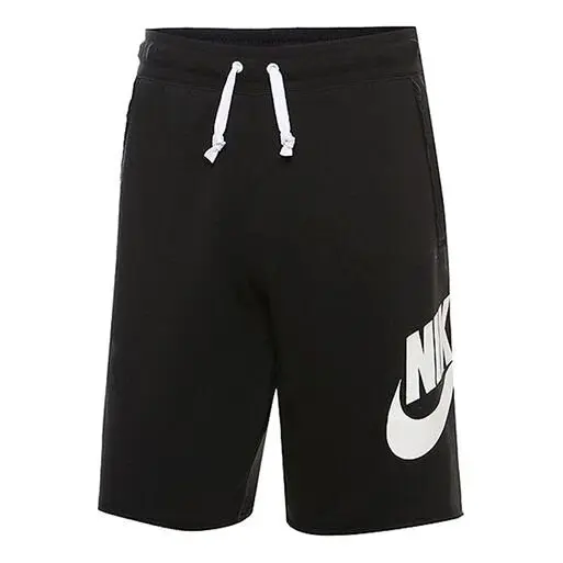 Nike Logo Print Sports Shorts - Black