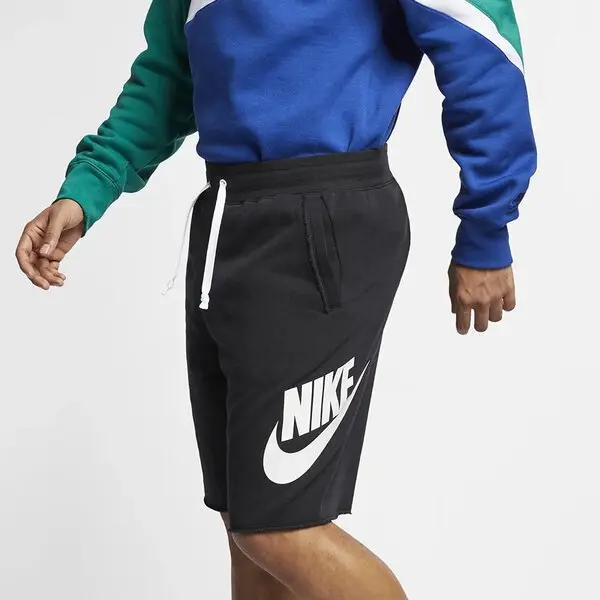Nike Logo Print Sports Shorts - Black