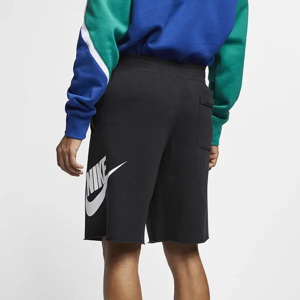 Nike Logo Print Sports Shorts - Black