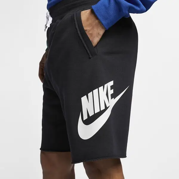 Nike Logo Print Sports Shorts - Black