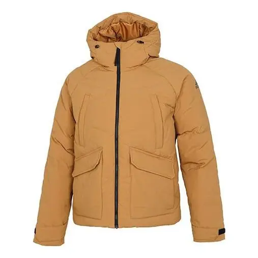 Adidas Big Baffle Hooded Down Jacket - Yellow