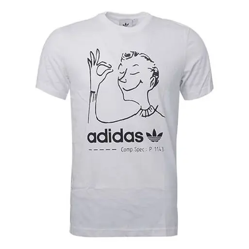 Adidas Originals Fun Tee Character Round Neck Short Sleeve - White