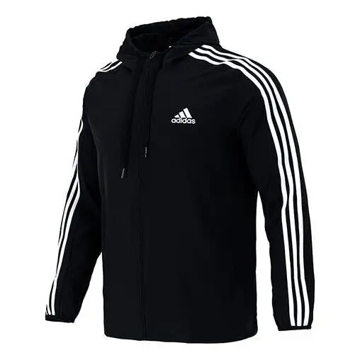 Adidas 3-stripes Training Hooded Jacket - Black
