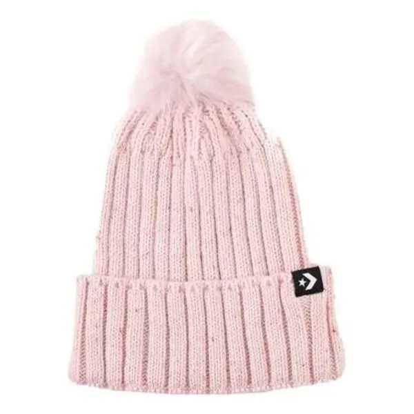 CONVERSE Ribbed Wool Beanie With Pom - Pink