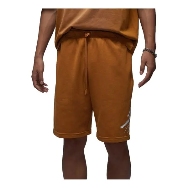 JORDAN Essentials Fleece Shorts - Tan/white