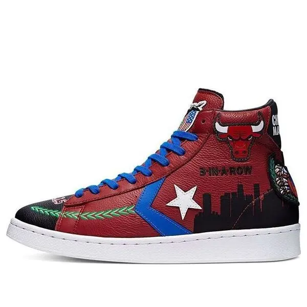 CONVERSE Chinatown Market X Pro Leather High 'bulls Championship Jacket - Black/red