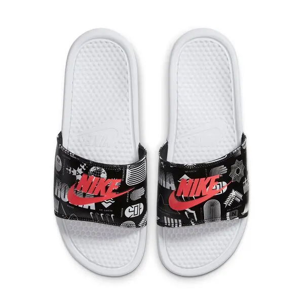 Nike Benassi Jdi Print Slides - White/black
