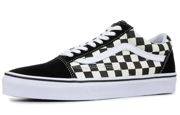 VANS Old Skool Checkerboard Lace-up Low Top Sneakers - Black