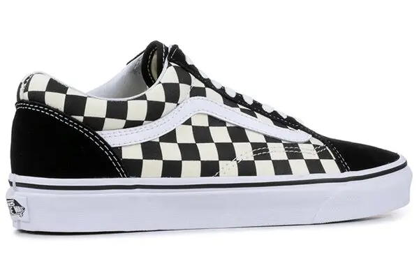 VANS Old Skool Checkerboard Lace-up Low Top Sneakers - Black
