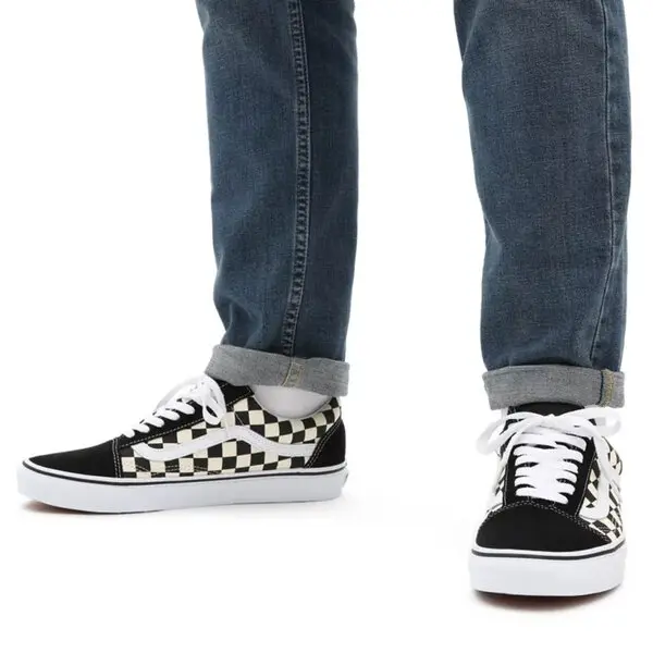 VANS Old Skool Checkerboard Lace-up Low Top Sneakers - Black