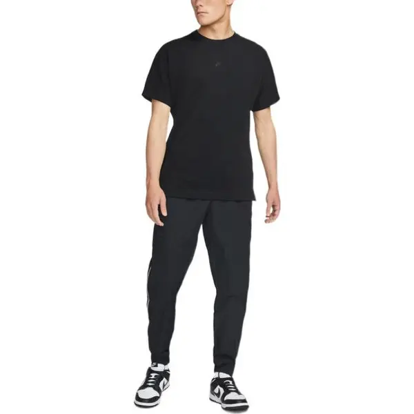 Nike Solid Color Logo Round Neck Pullover Short Sleeve Black T-shirt - Default Color