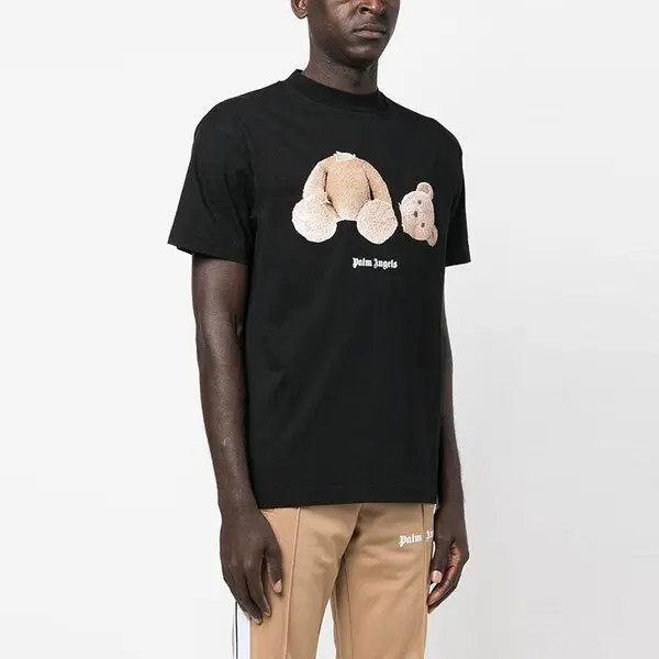 Palm Angels Bear-print Classic T-shirt - Black