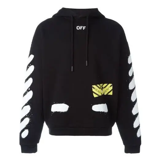 Off-White Graffiti Stripe Hoodie - Black