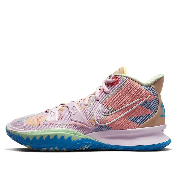 Nike Kyrie 7 "1 World 1 People" Mid Top Sneakers - Blue/green/brown