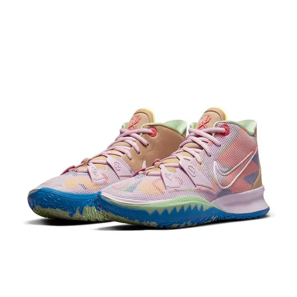 Nike Kyrie 7 "1 World 1 People" Mid Top Sneakers - Blue/green/brown