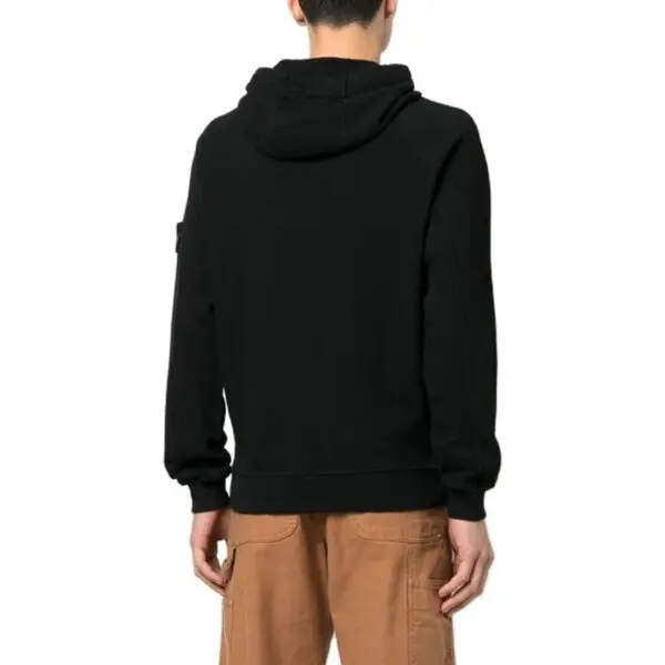 Stone Island Logo Patch Hoodie - Black