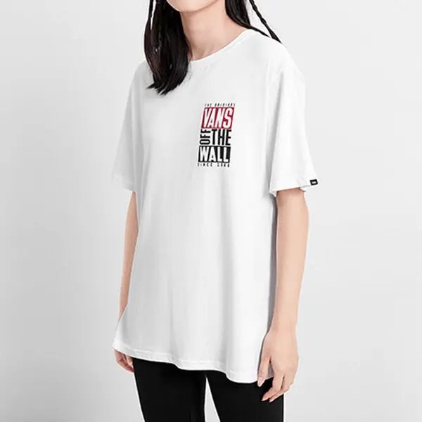 VANS Alphabet Printing Short Sleeve Couple Style - White