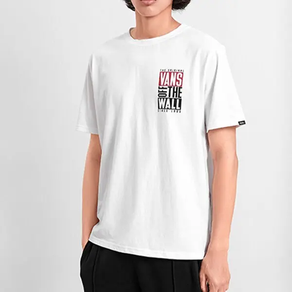 VANS Alphabet Printing Short Sleeve Couple Style - White