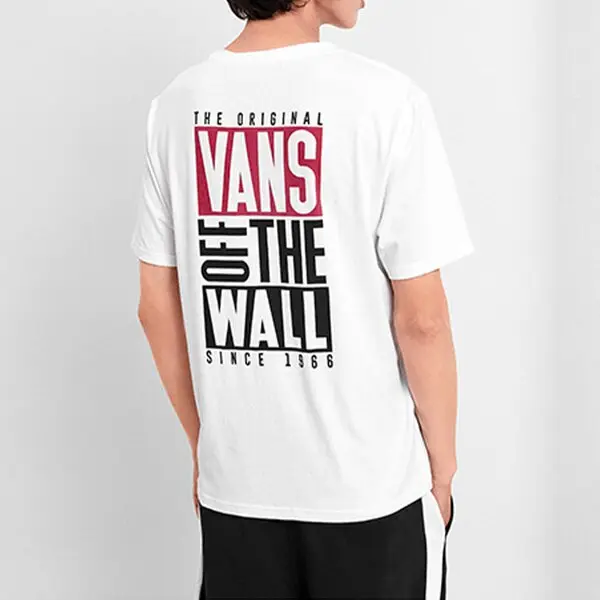 VANS Alphabet Printing Short Sleeve Couple Style - White